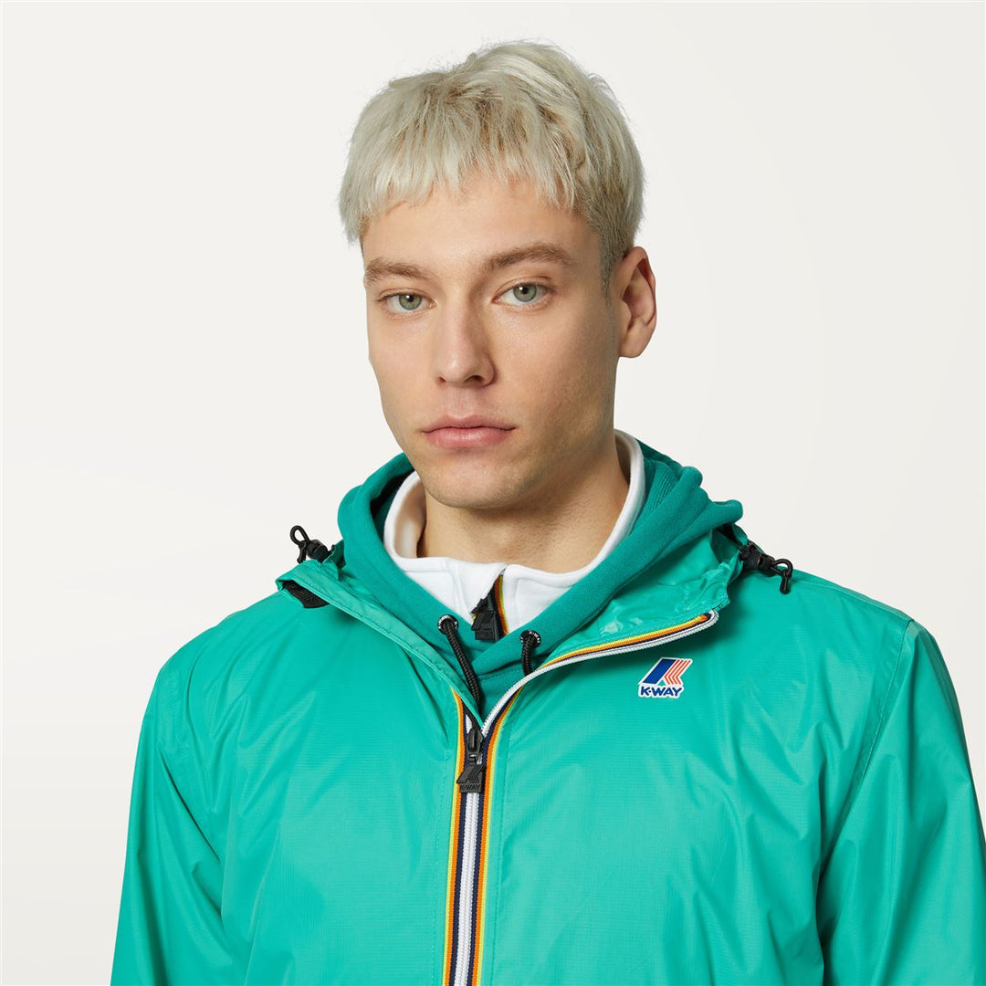 K-Way Eiffel Green Marine Unisex Waterproof Packable Long Rain Jacket
