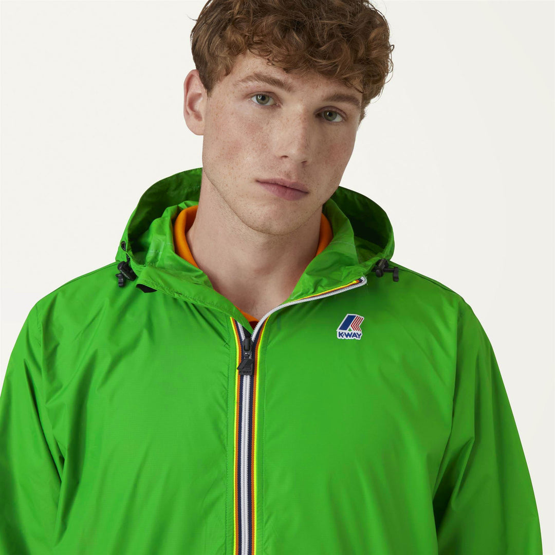 K-Way Eiffel Green Fluo Unisex Waterproof Packable Long Rain Jacket